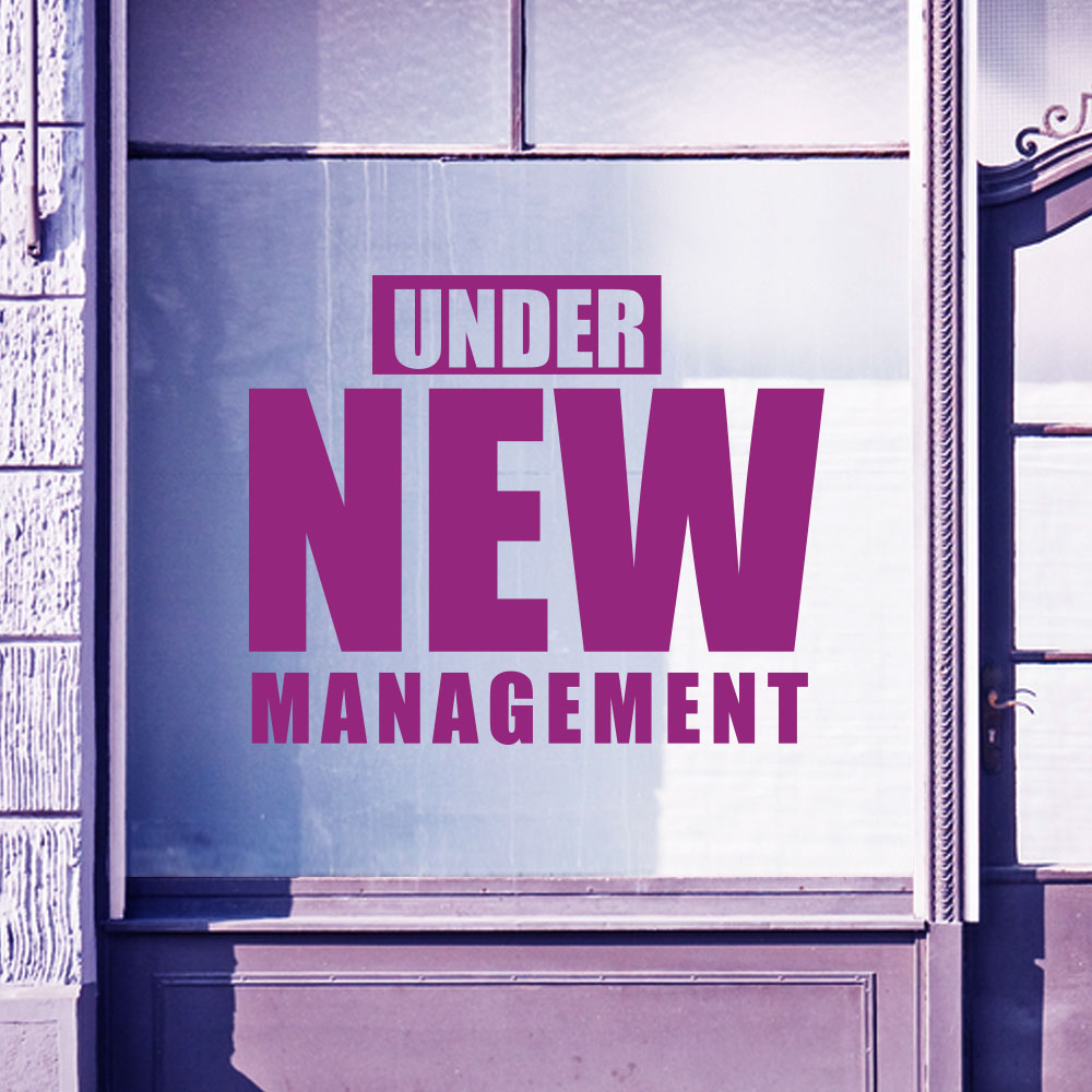 Under New Management Sign Shop Retail Window Display Vinyl Wall ...