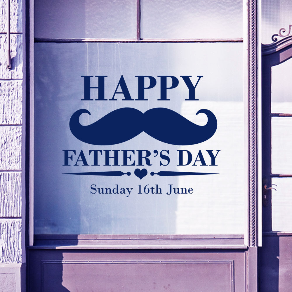 Happy Father's Day Sign Retail Shop Window Display Vinyl Wall Sticker ...